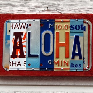 ALOHA License Plate Sign / Hawaiian Decor, Beach Sign, Beach House ...