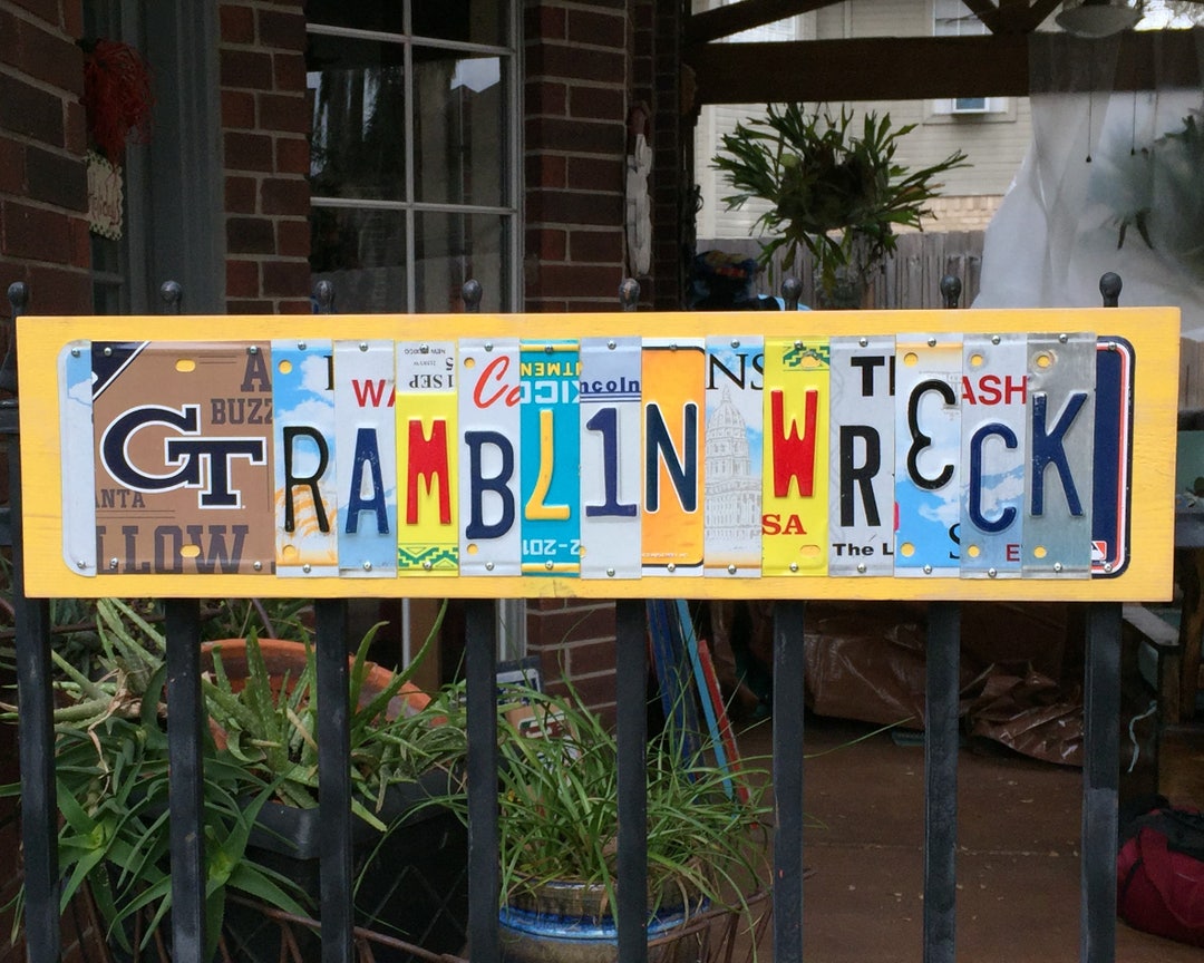 RAMBLIN WRECK With Logo Georgia Tech Yellowjackets License - Etsy