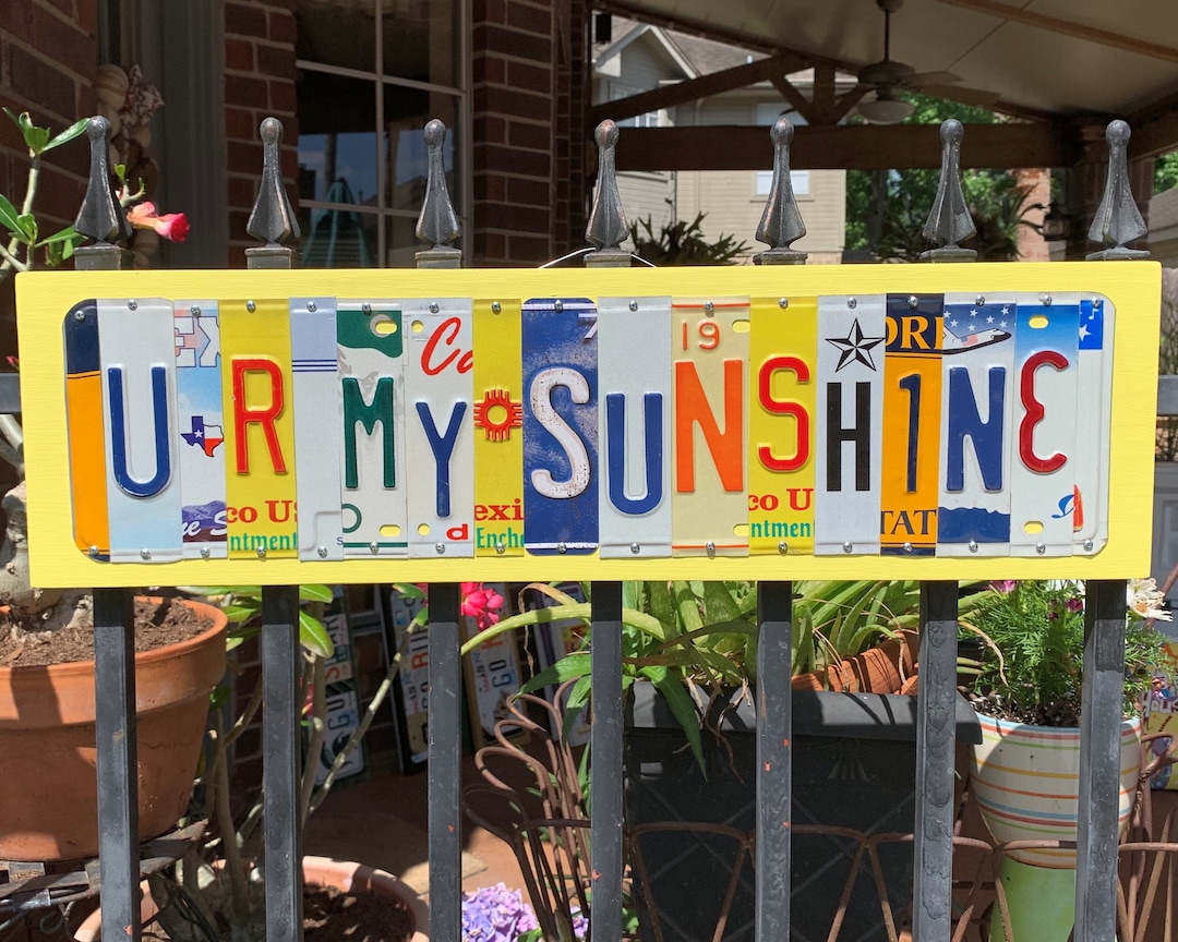 U R MY SUNSHINE You Are My Sunshine Vintage License Plate - Etsy