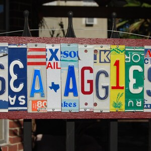 Custom 9 Letter License Plate Sign, Housewarming Gift, Shabby Chic ...