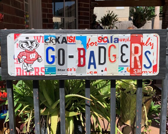 GO BADGERS Logo University of Wisconsin / UW License Plate | Etsy