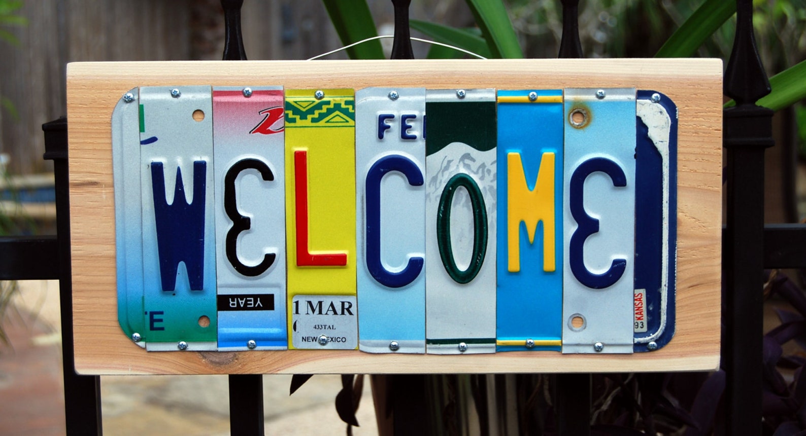 WELCOME Outdoor Custom License Plate Sign Door Sign Back - Etsy