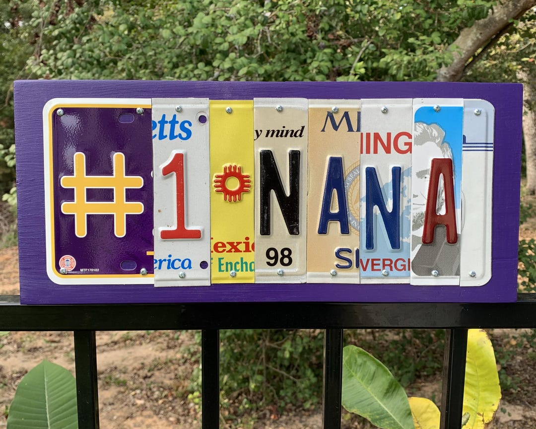 Nbr 1 NANA - License Plate Sign, Mothers Day, Grandma Gift, Grandmother ...