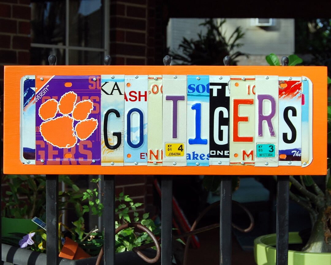 GO TIGERS Logo Clemson Tigers License Plate Sign, Tailgate, Football ...