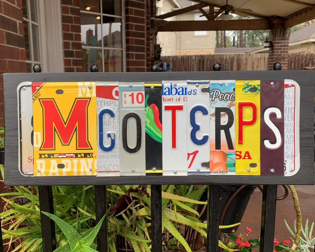 GO TERPS Logo License Plate Sign Maryland Terrapins - Etsy