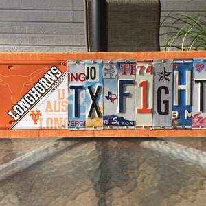 TX FIGHT / UT Logo - Custom Made University of Texas Longhorn License ...