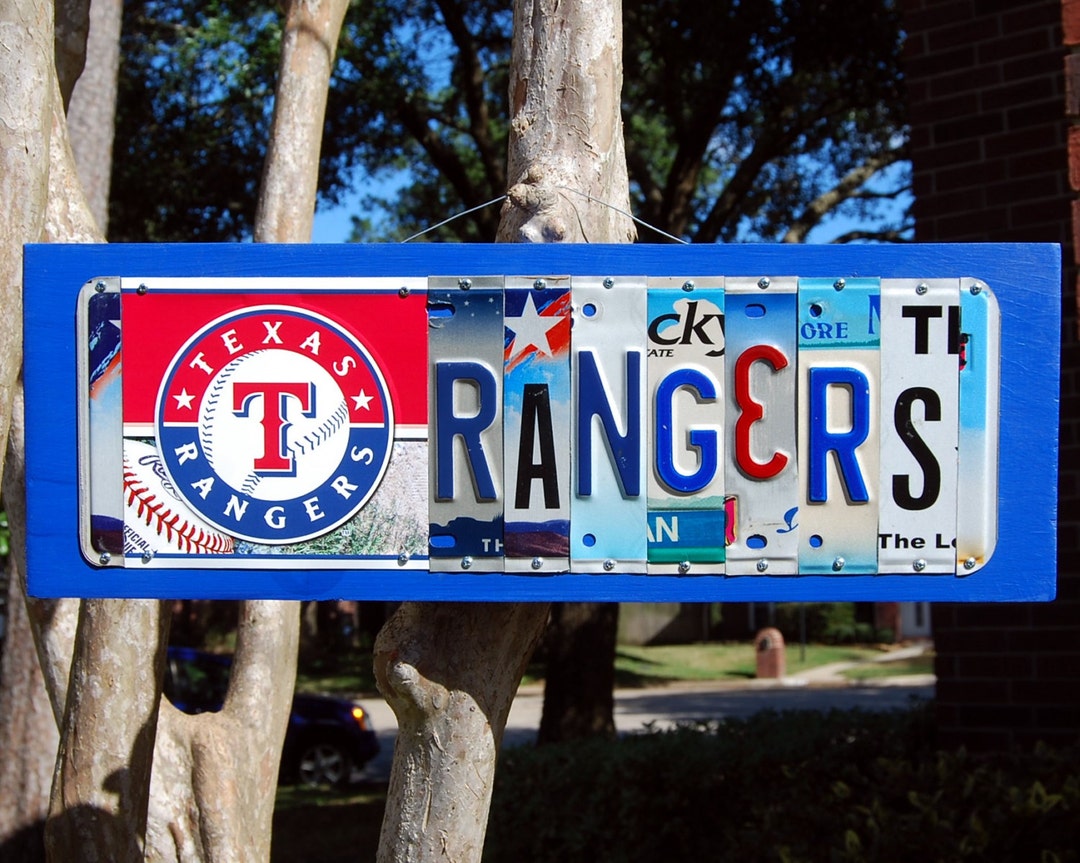 RANGERS W/logo Texas Rangers Baseball Custom License Plate - Etsy
