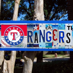 RANGERS W/logo Texas Rangers Baseball Custom License Plate - Etsy
