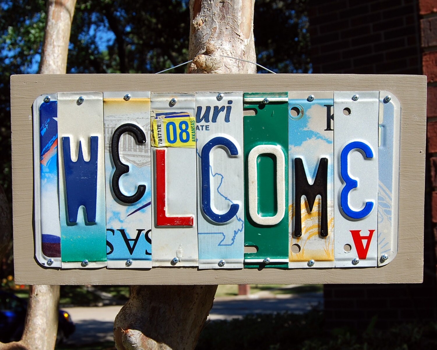 WELCOME outdoor custom license plate sign | Etsy