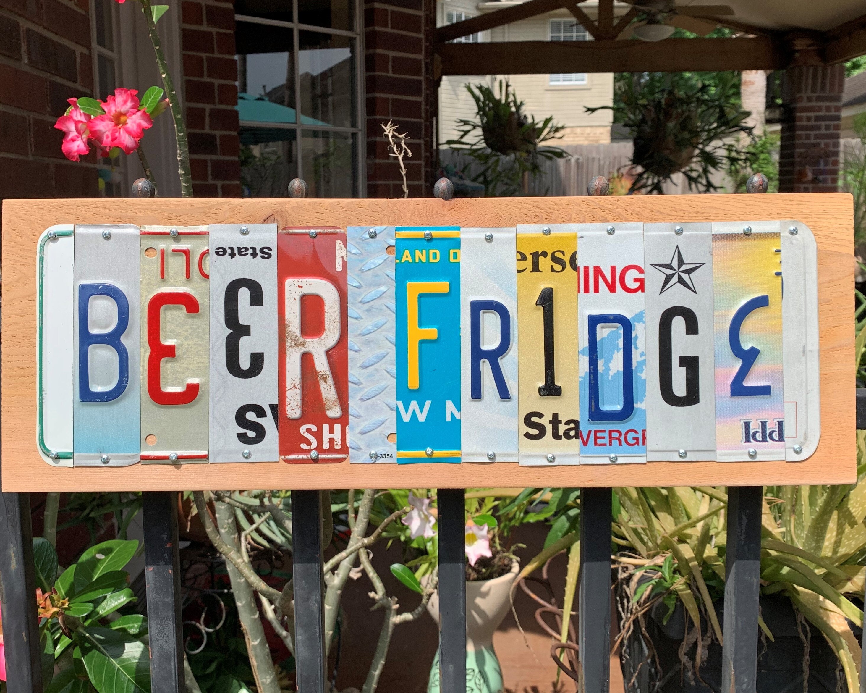 BEER FRIDGE Custom License Plate Sign Man Cave Dude Den | Etsy