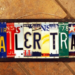 TRAILER TRASH Custom License Plate Sign, Camping Sign, Funny Sign, Wood ...