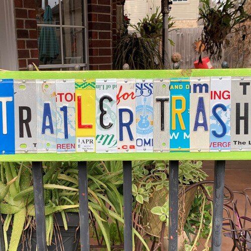 TRAILER TRASH Custom License Plate Sign Camping Sign Funny - Etsy