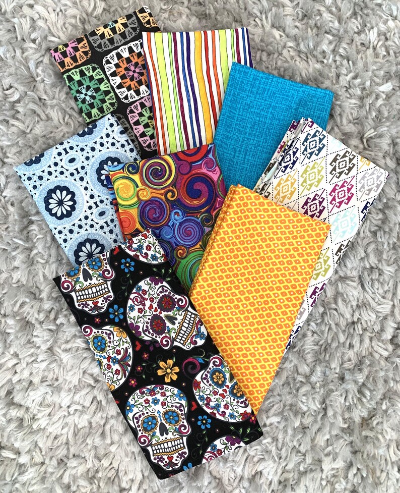 Fiesta Cloth Napkin Set, Cinco De Mayo, Eclectic Mismatched Table Decor ...