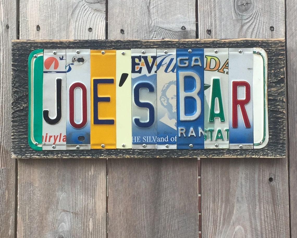 Custom 7 Letter License Plate Sign - Etsy