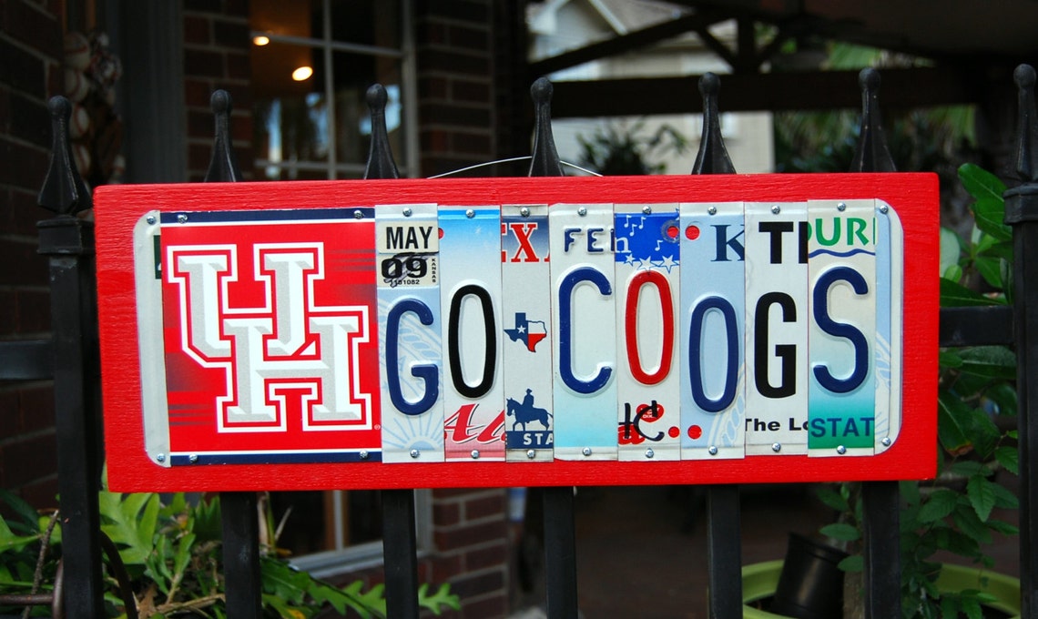 GO COOGS University of Houston Cougars License Plate Sign | Etsy