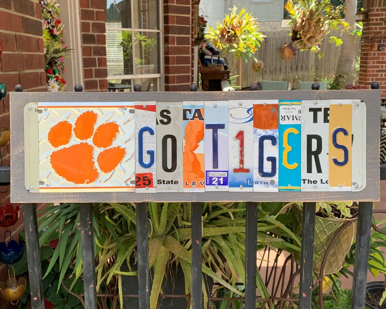 GO TIGERS Logo Clemson Tigers License Plate Sign Tailgate - Etsy