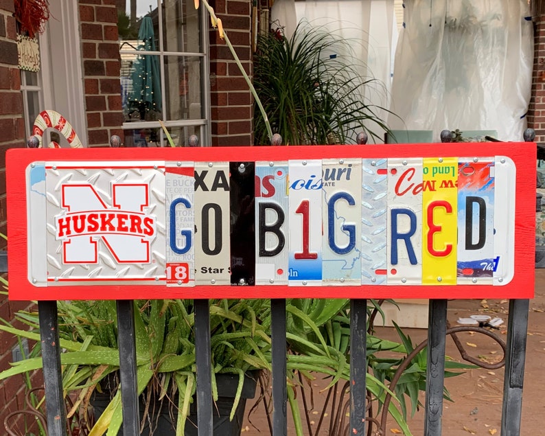 GO BIG RED logo sign Nebraska Cornhuskers custom license | Etsy