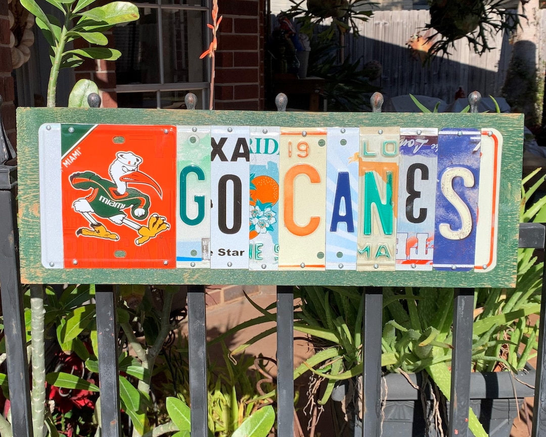 GO CANES Miami Hurricanes License Plate Sign, Tailgate, Alumni ...