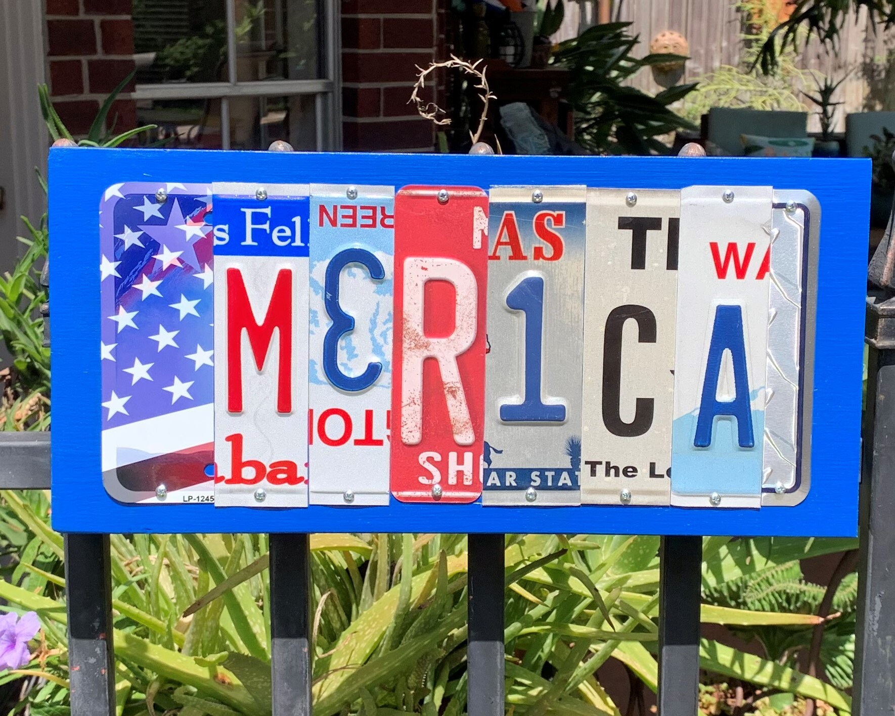 MERICA USA / patriotic custom license plate sign 4th of | Etsy