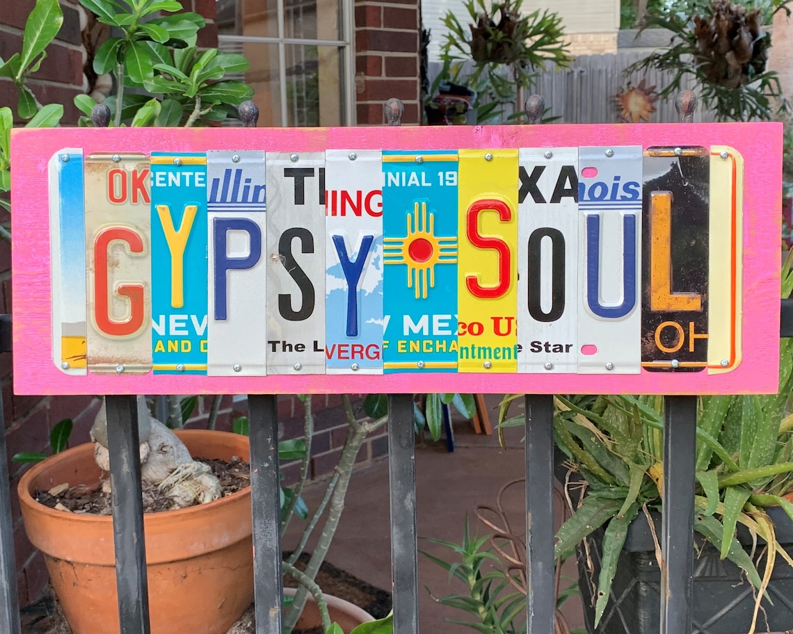 GYPSY SOUL Custom License Plate Signs Shabby Chic Gypsy - Etsy