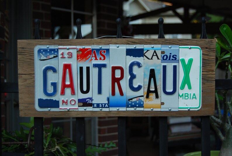 Custom 9 Letter License Plate Sign Housewarming Gift Shabby - Etsy