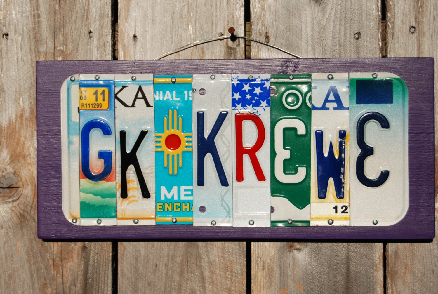 Custom 7 letter license plate sign | Etsy