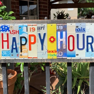 HAPPY HOUR - Custom License Plate Sign - Fathers Day, Beer Lover, Bar ...