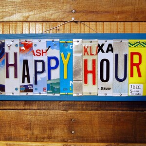 HAPPY HOUR - Custom License Plate Sign - Fathers Day, Beer Lover, Bar ...