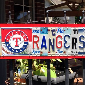 RANGERS W/logo Texas Rangers Baseball Custom License Plate - Etsy