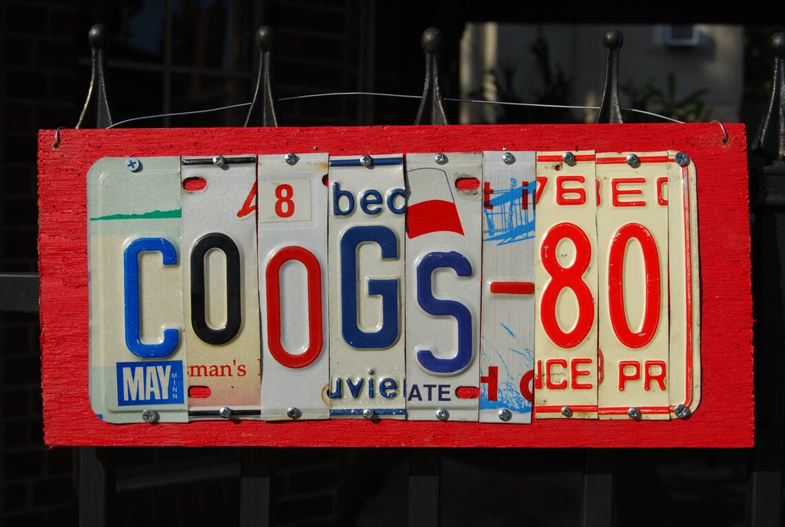 Custom 7 Letter License Plate Sign - Etsy