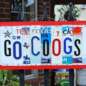 GO COOGS / Custom License Plate Sign, Sports Sign, Bar Decor, Fathers ...