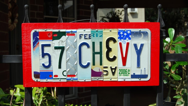 57 CHEVY / VETTE - Chevrolet, Corvette Custom License Plate Sign ...