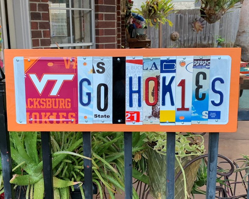 GO HOKIES Logo Virginia Tech License Plate Sign Graduation | Etsy