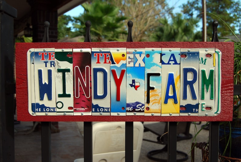 Custom 9 Letter License Plate Sign Housewarming Gift Shabby - Etsy