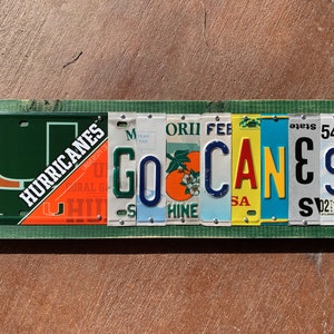 GO CANES Miami Hurricanes License Plate Sign, Tailgate, Alumni ...