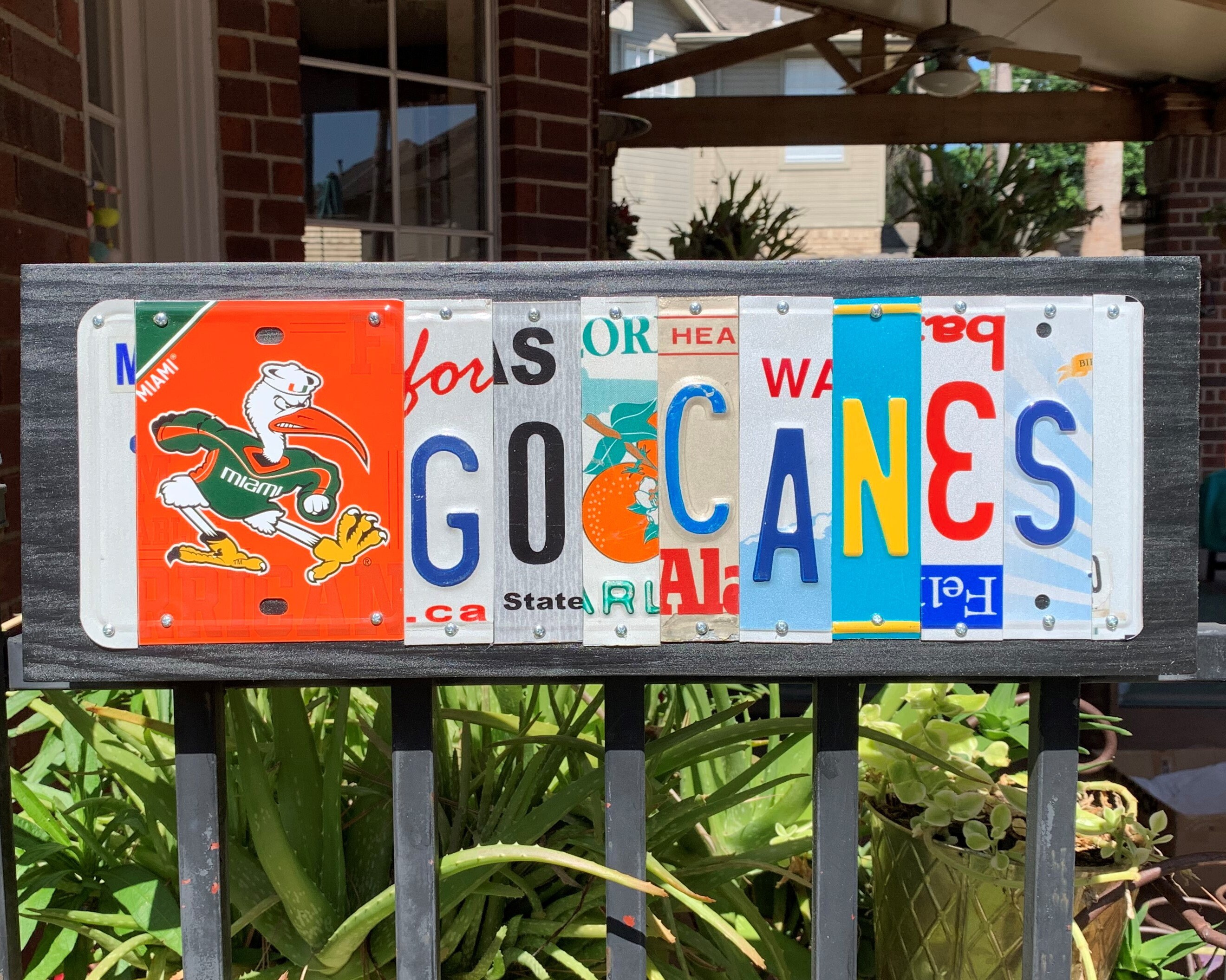 GO CANES Miami Hurricanes License Plate Sign Tailgate - Etsy