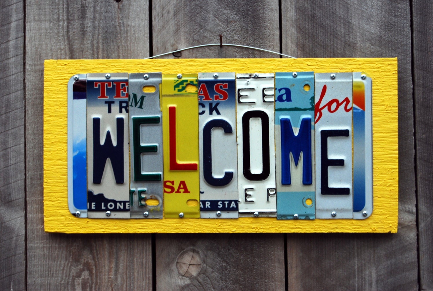WELCOME outdoor custom license plate sign | Etsy