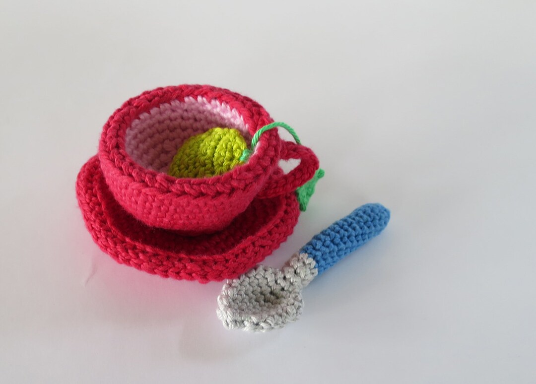 Teacup Set: Cup, Plate, Spoon, Teabag - PDF Crochet Pattern - Etsy