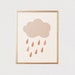 Cloud Rain Drops Illustration Art - Neutral Boho Kids Art - Earth Tones ...