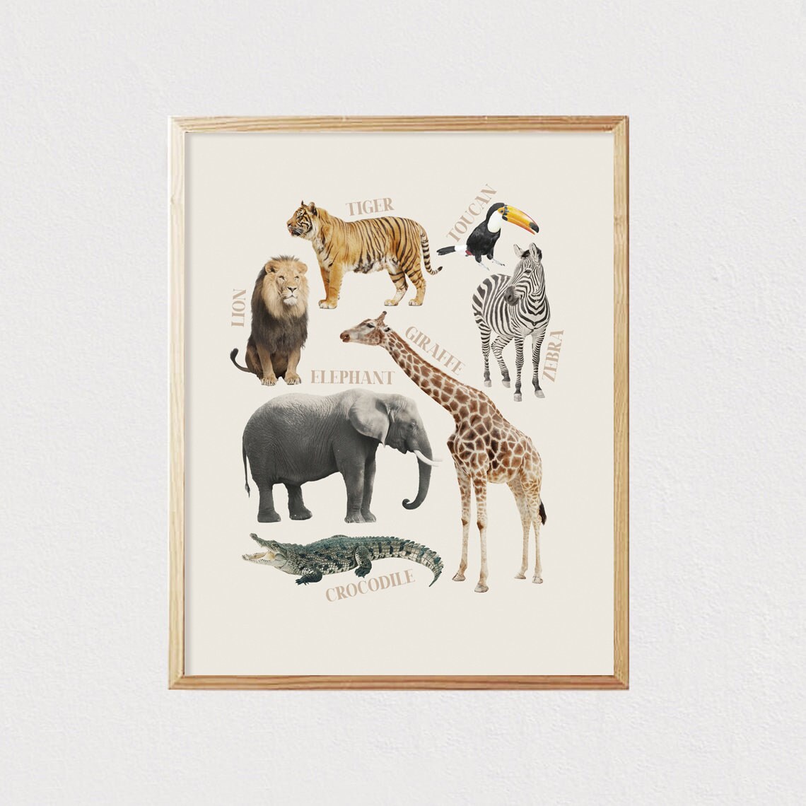 Safari Animals Tiger Lion Elephant Zebra Giraffe Crocodile - Etsy