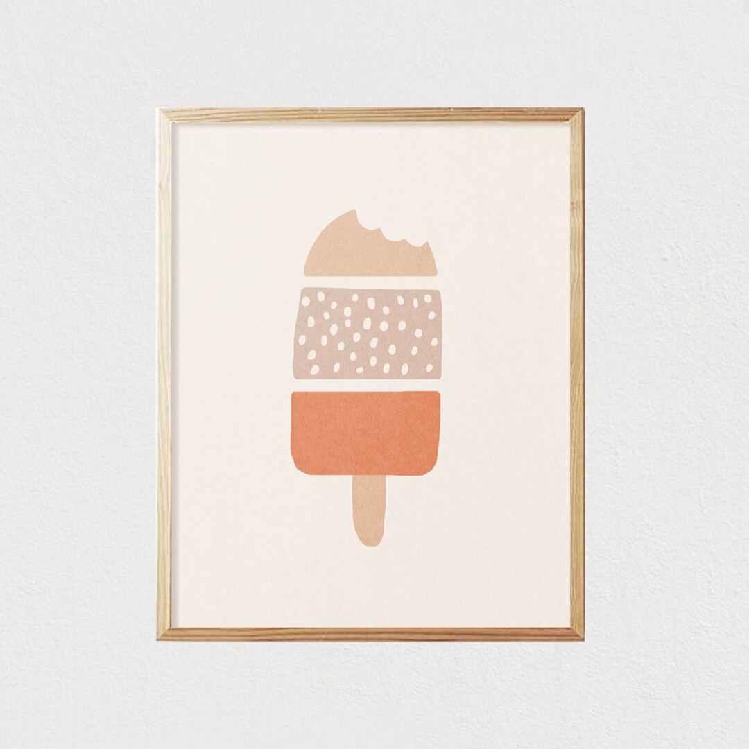 Boho Ice Cream Neutral Boho Kids Art Kids Playroom Kids - Etsy UK