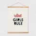 Girls Rule Crown Mid Century Modern Kids Wall Art - Etsy