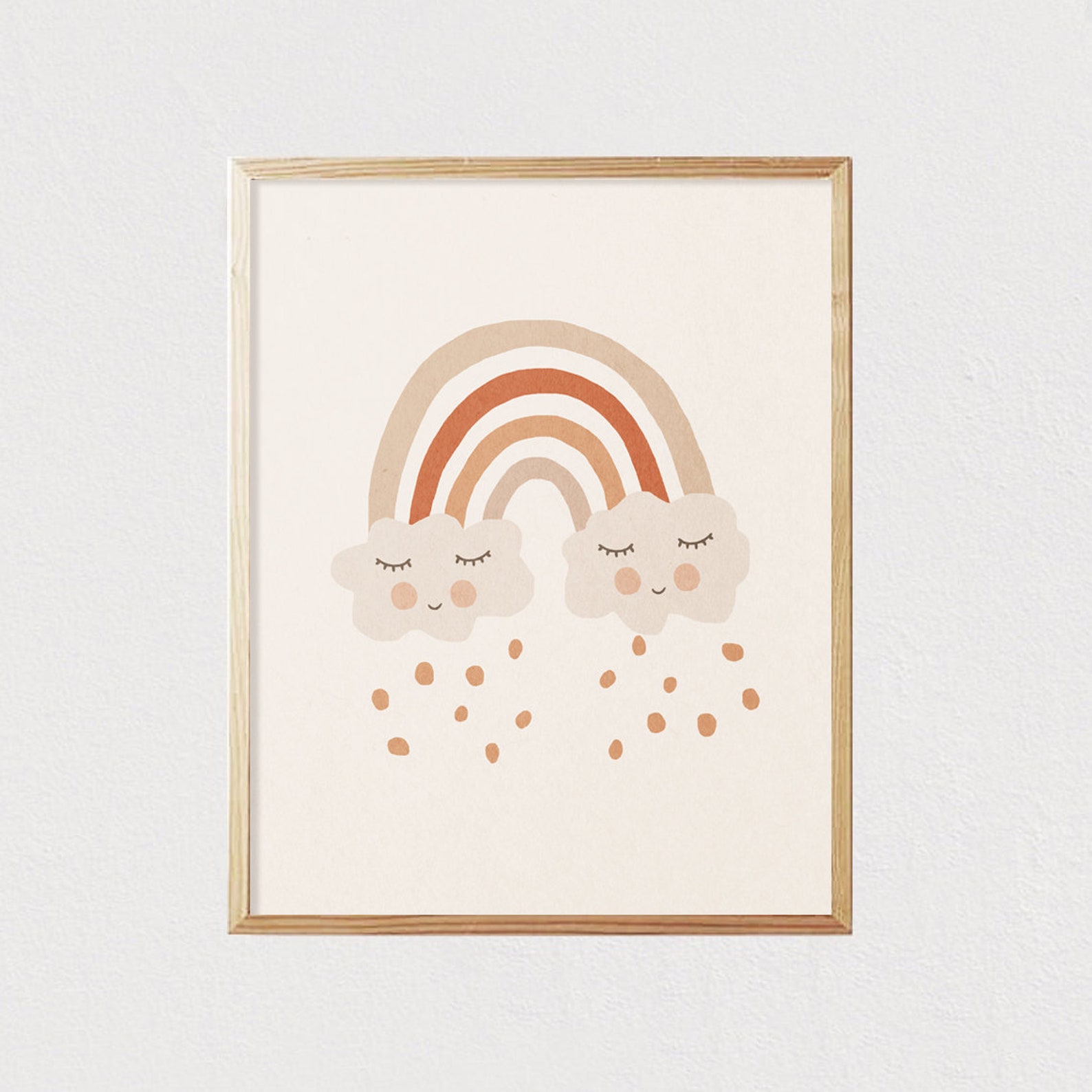 Boho Rainbow Cloud Neutral Boho Kids Art Kids Playroom - Etsy