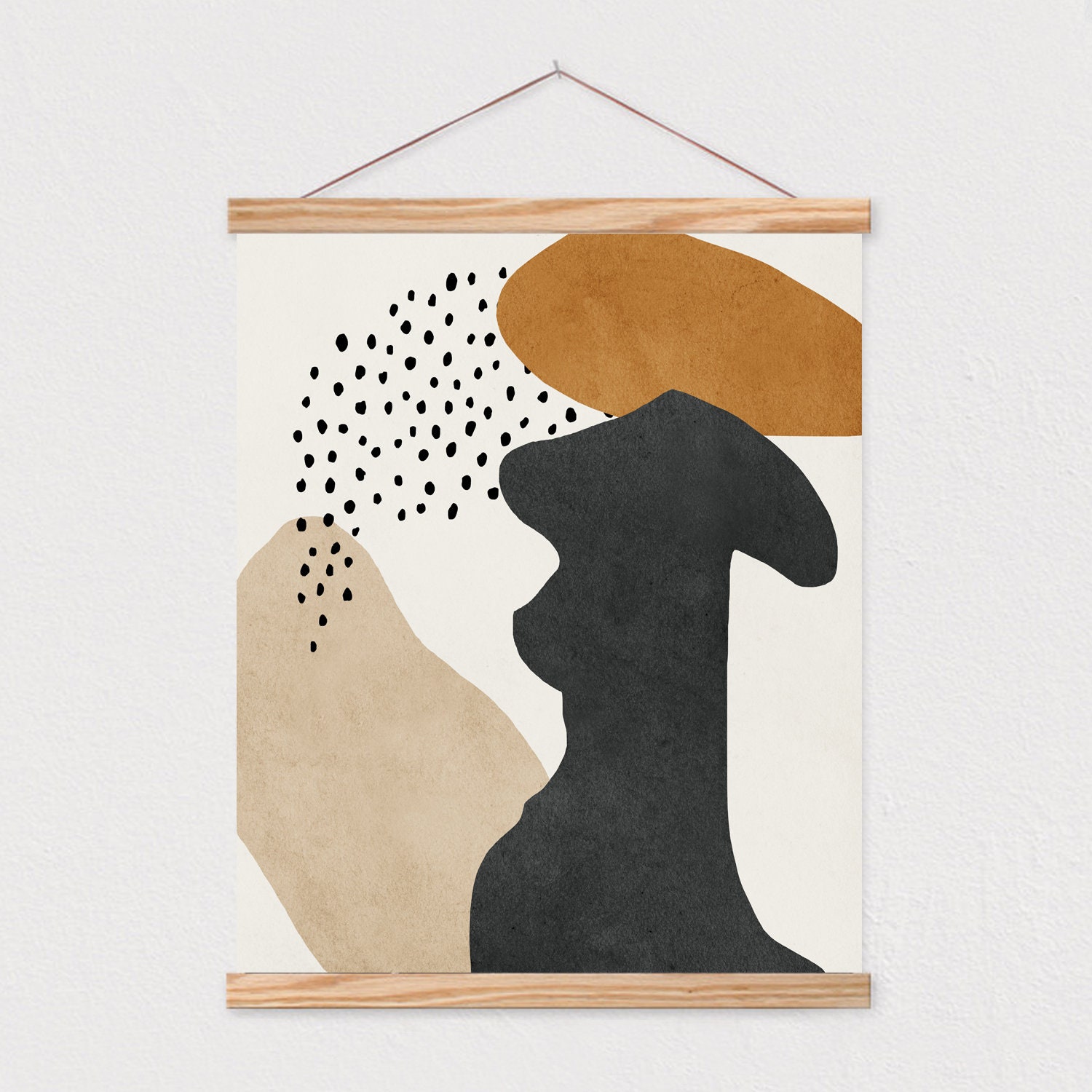 Abstract Woman Silhouette Neutral Art Print - Mid Century Modern Wall ...