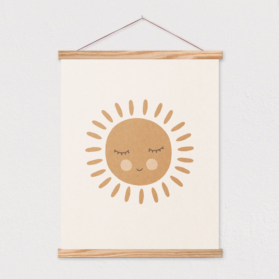 Boho Sun Smile - Neutral Boho Kids Art - Kids Playroom Kids Art - Earth ...