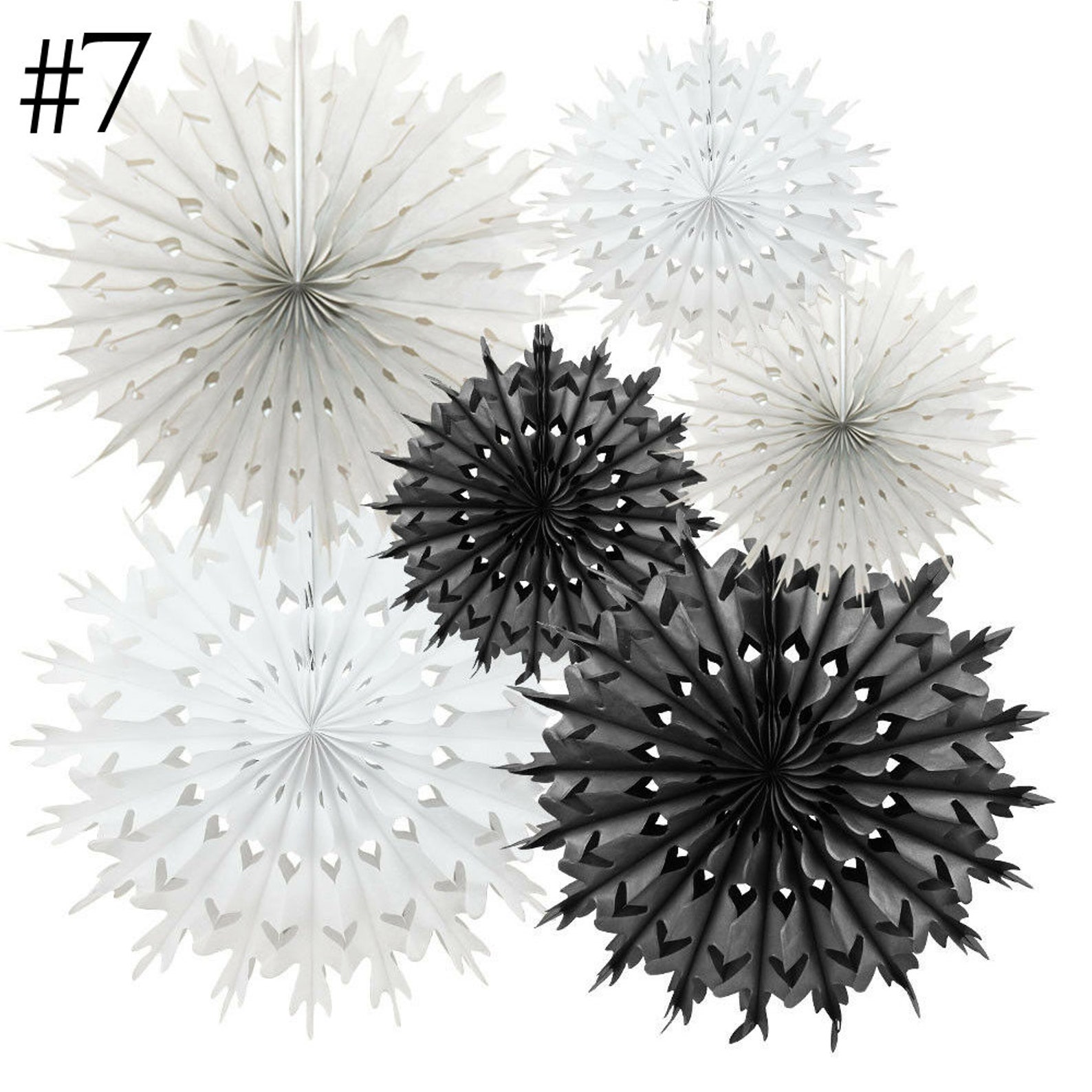 6 Pack Tissue Paper Fans Snowflakes Pinwheels Wedding - Etsy