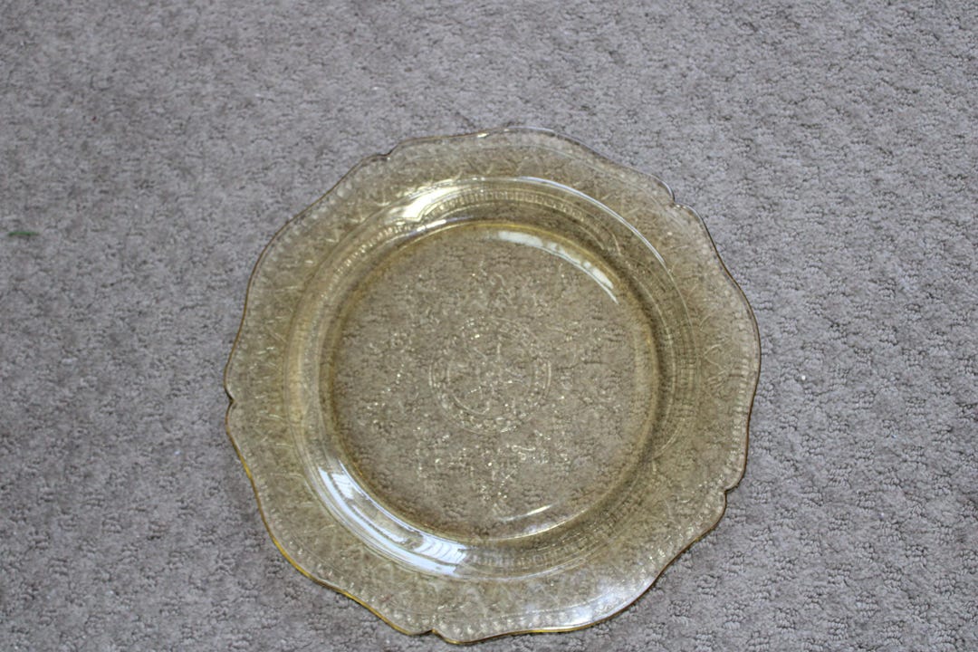 Yellow Depression Glass 11 Inch Plate Federal Glass Patrician Spoke ...
