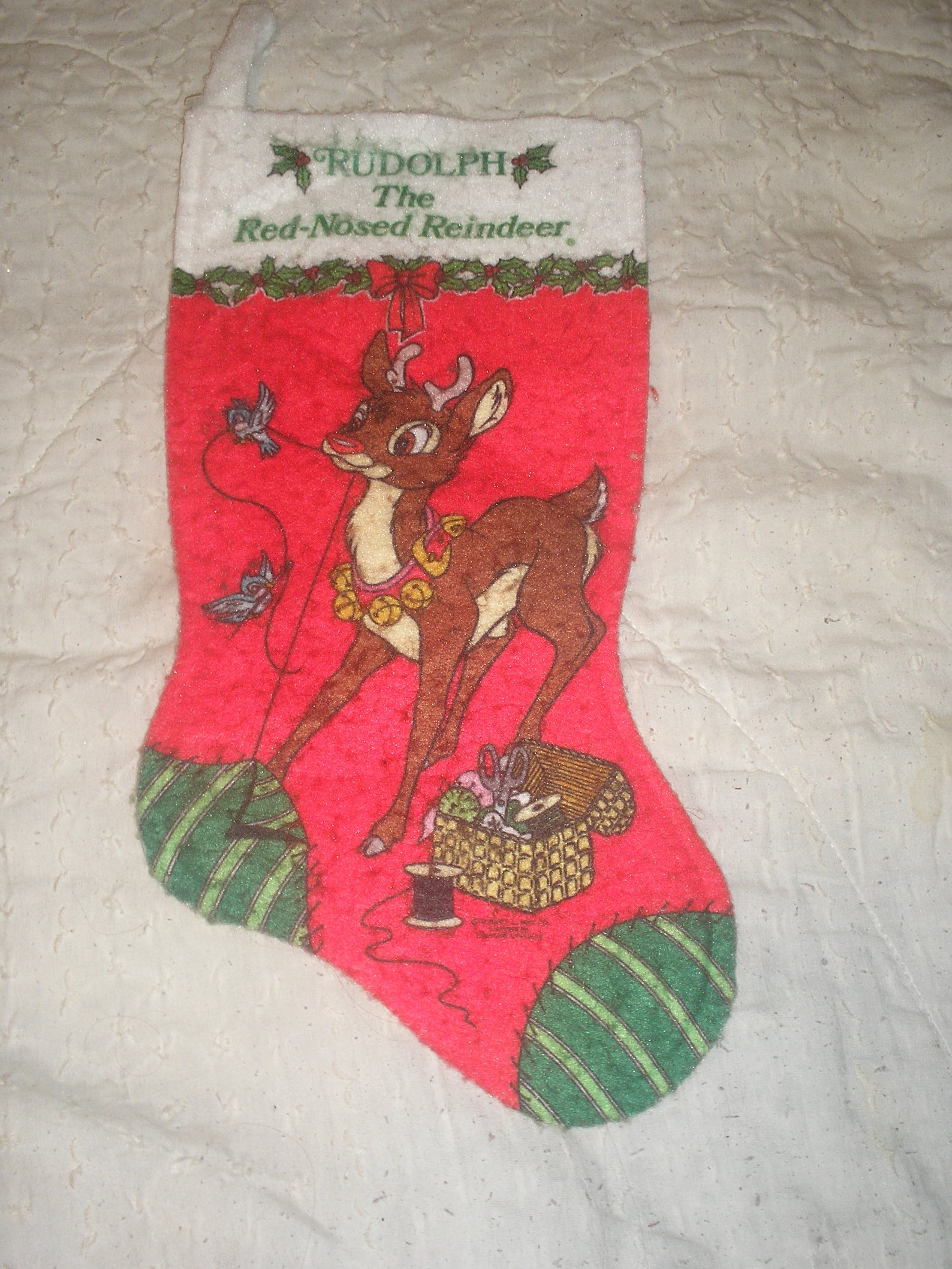 Vintage Rudolph the Red Nosed Reindeer Felt Stocking - Etsy