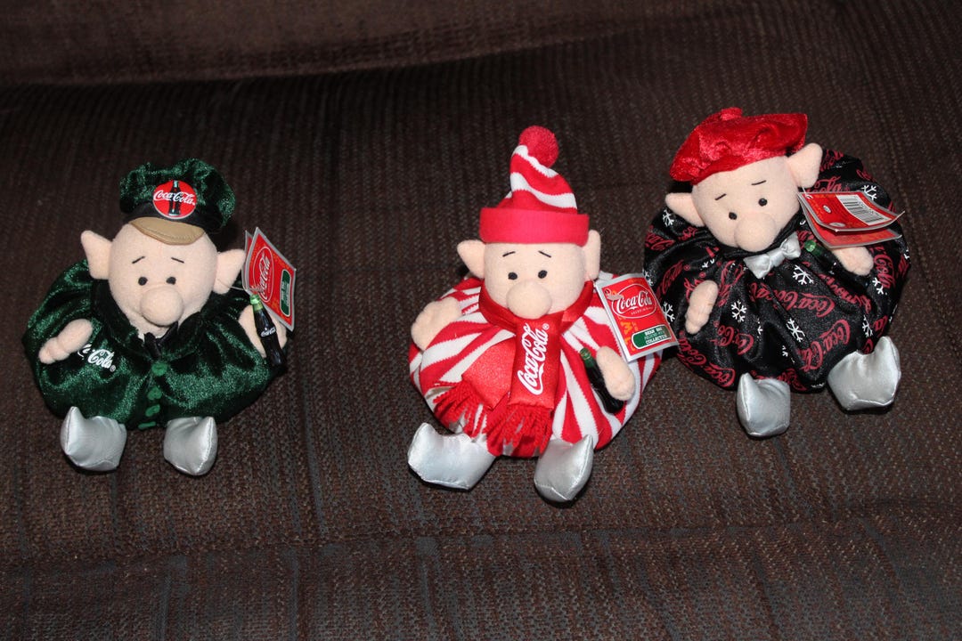 Coca Cola Christmas Elf Beanbags- Three Ofthem - Etsy