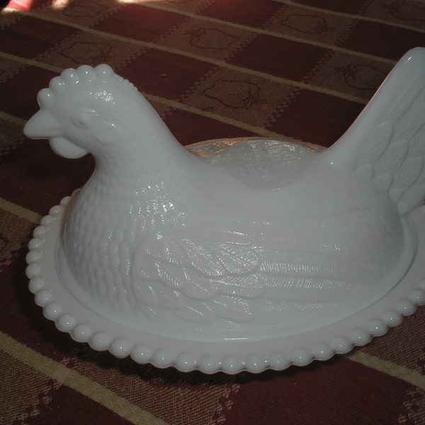 Milk Glass Chicken - Etsy